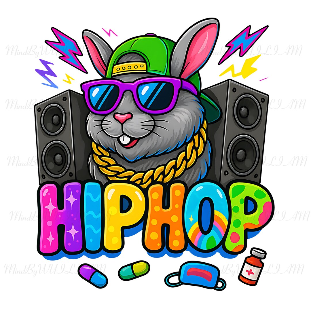 Hip Hop Bunny PNG, Gangster Rabbit Sublimation, Easter Bunny T-shirt ...
