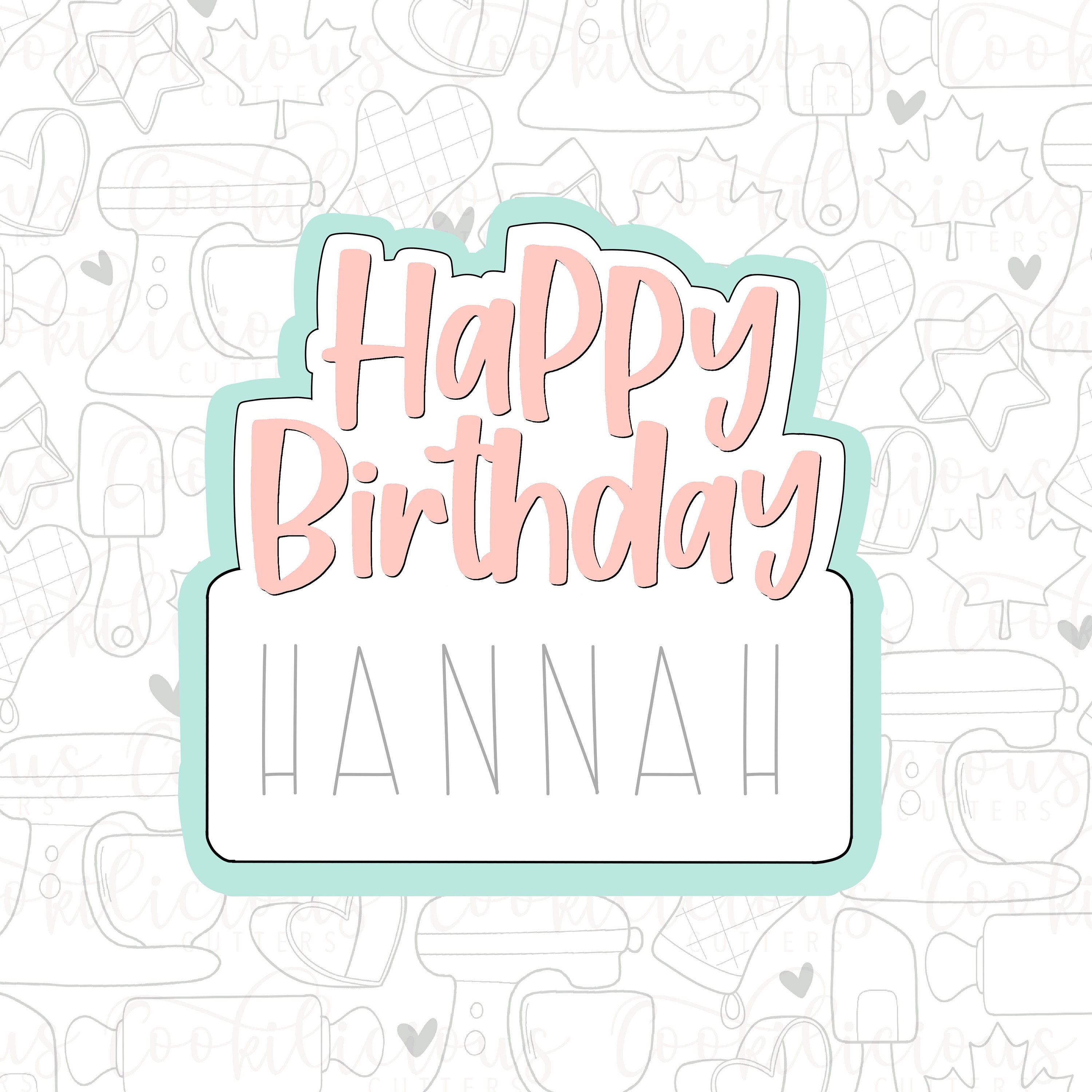 STL Happy Birthday Name Plaque | Birthday Cookie Cutter | Celebration ...
