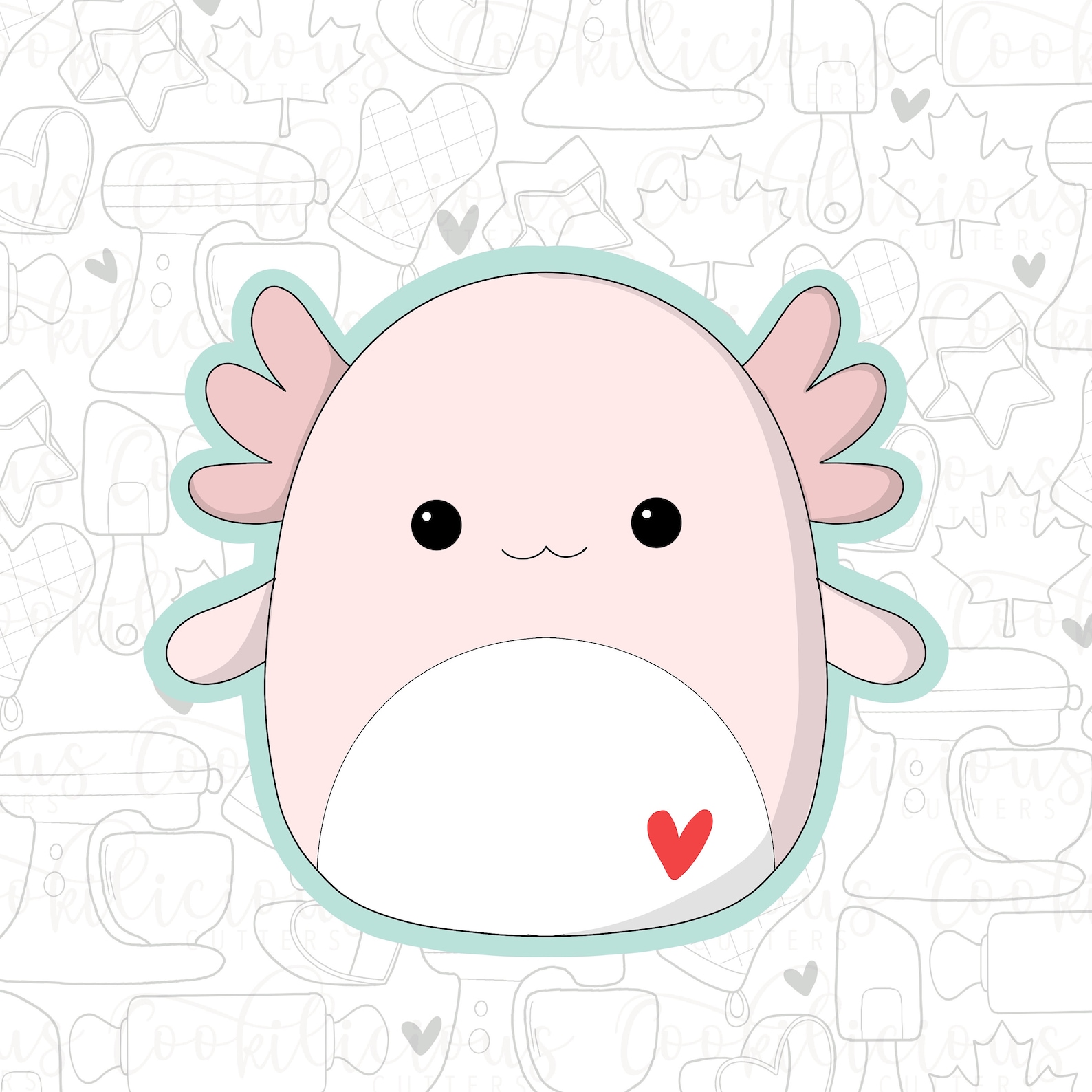 STL Axolotl Plush Sugar Cookies Cookie Cutter STL STL Files Kids ...