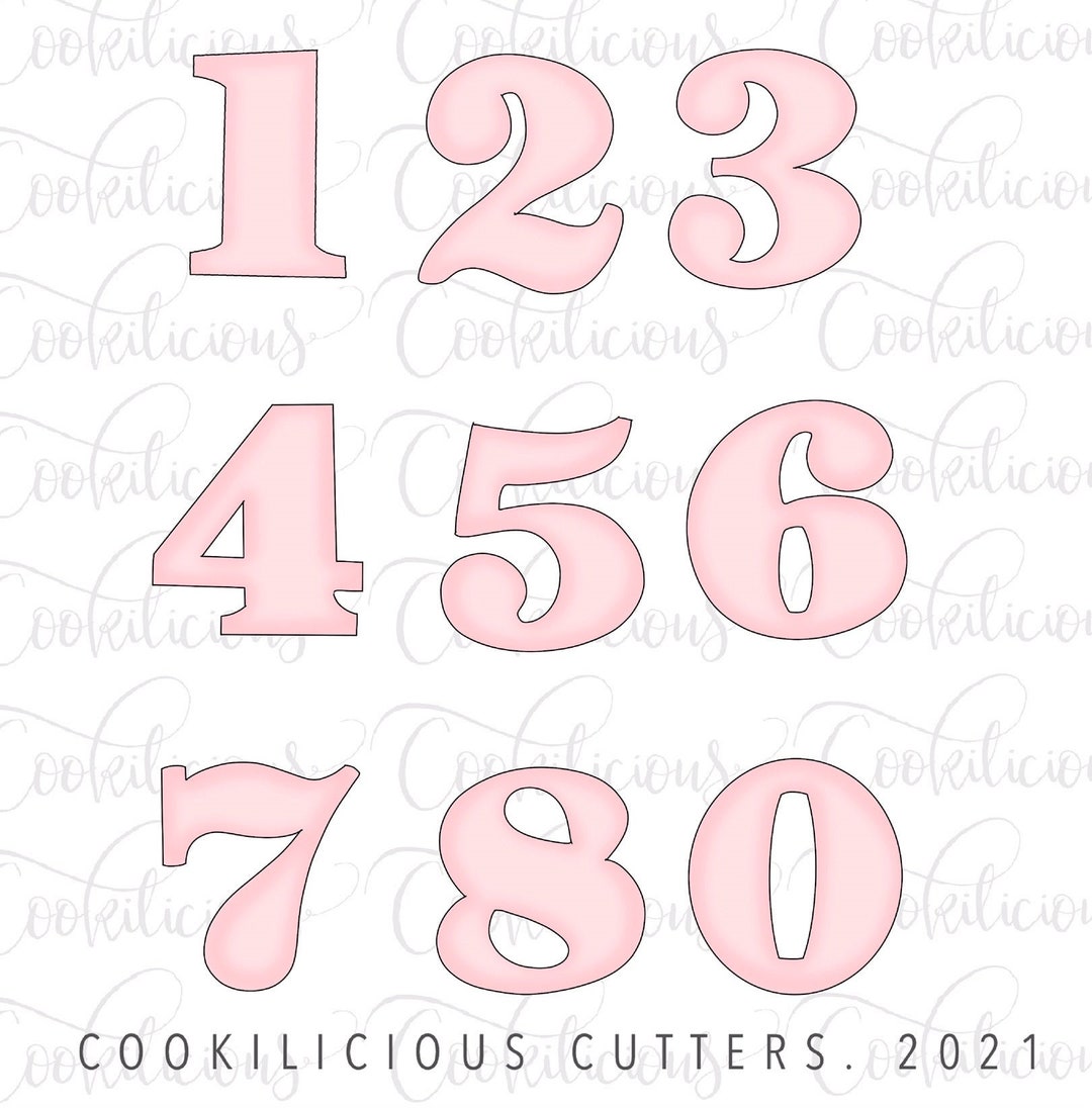 STL Curvy Number Set | Sugar Cookies | Cookie Cutter STL | STL Files ...