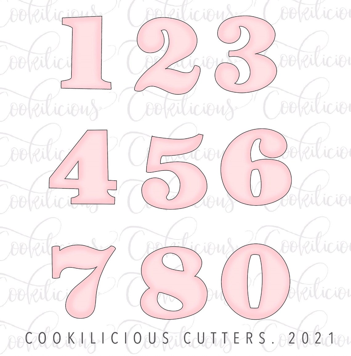 STL Curvy Number Set | Sugar Cookies | Cookie Cutter STL | STL Files ...
