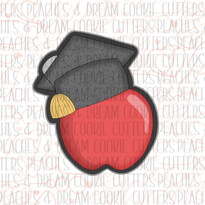 STL Grad Apple | Graduation Cookie Cutter | School | Digital File | - Etsy