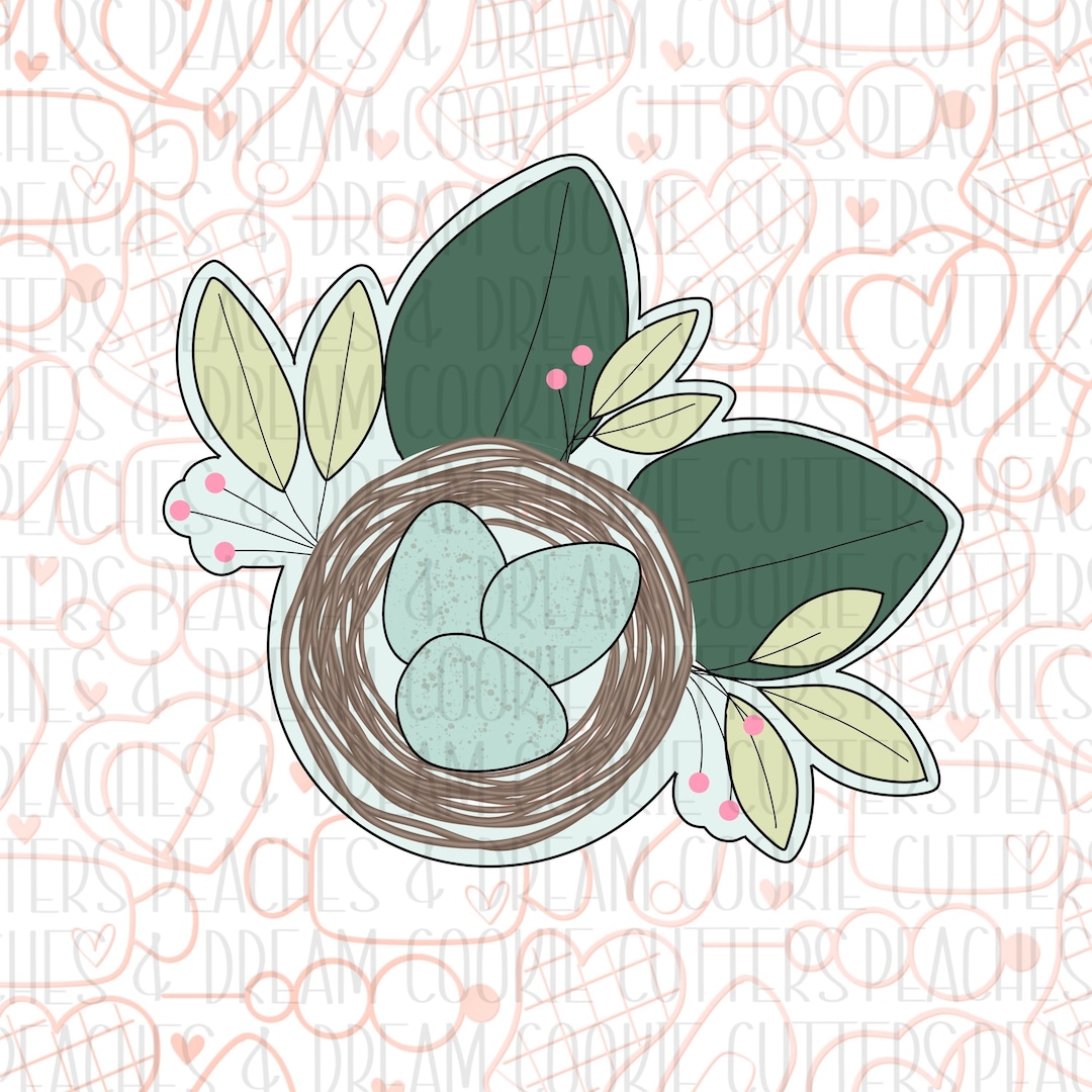 STL Floral Birds Nest | Spring Cookie Cutter | Easter | Spring ...