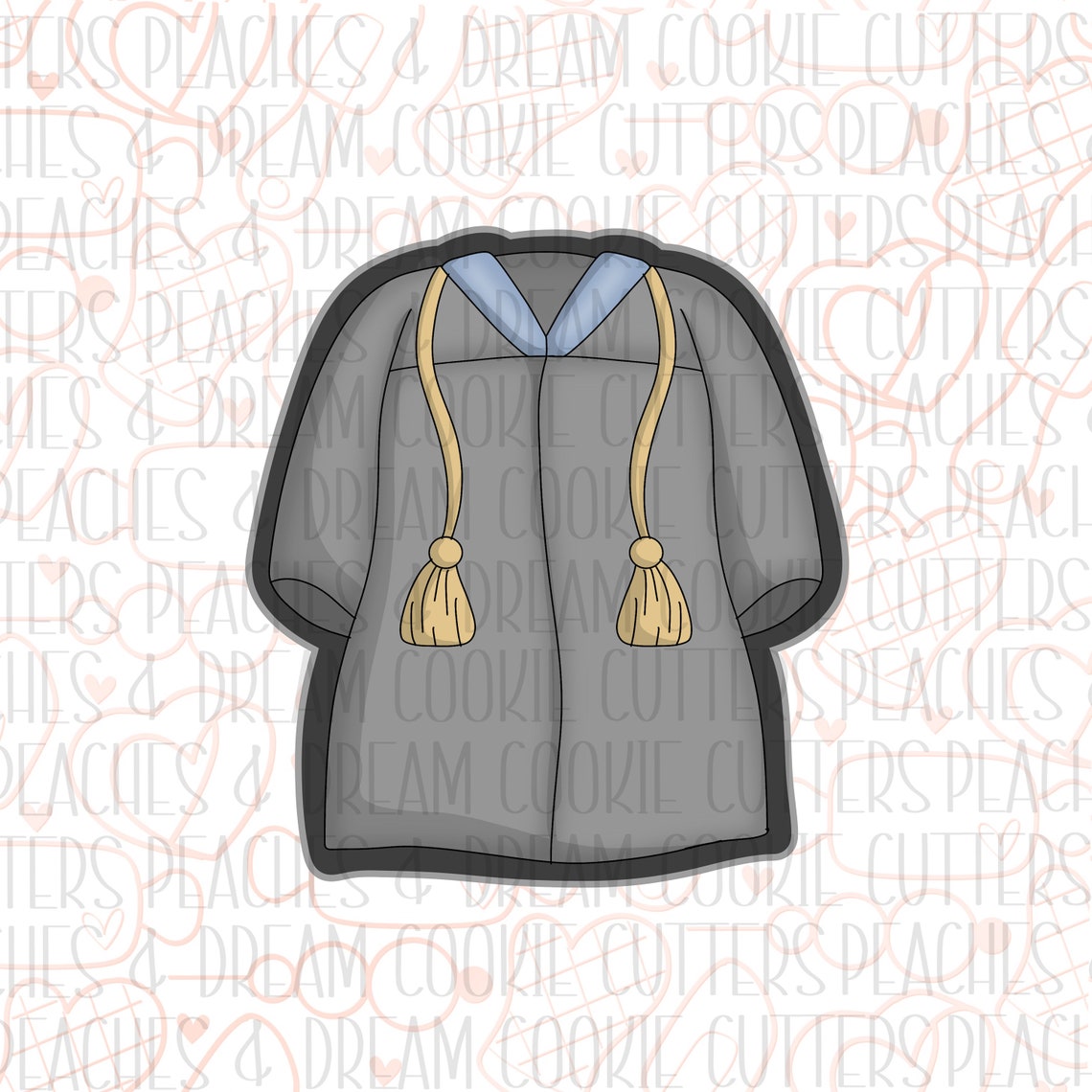 STL Chunky Grad Gown | Graduation Cookie Cutter | School | Digital File ...