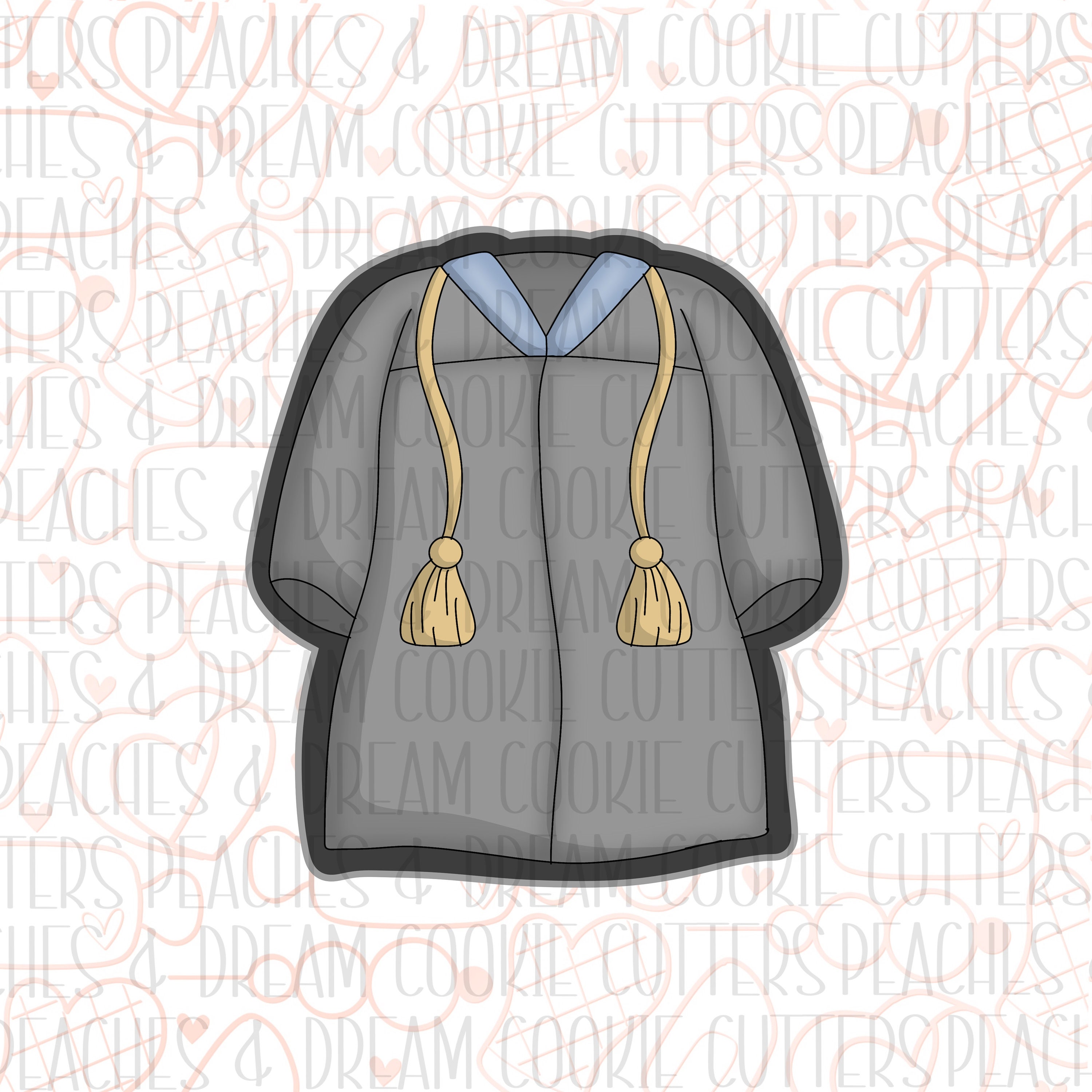 STL Chunky Grad Gown | Graduation Cookie Cutter | School | Digital File ...