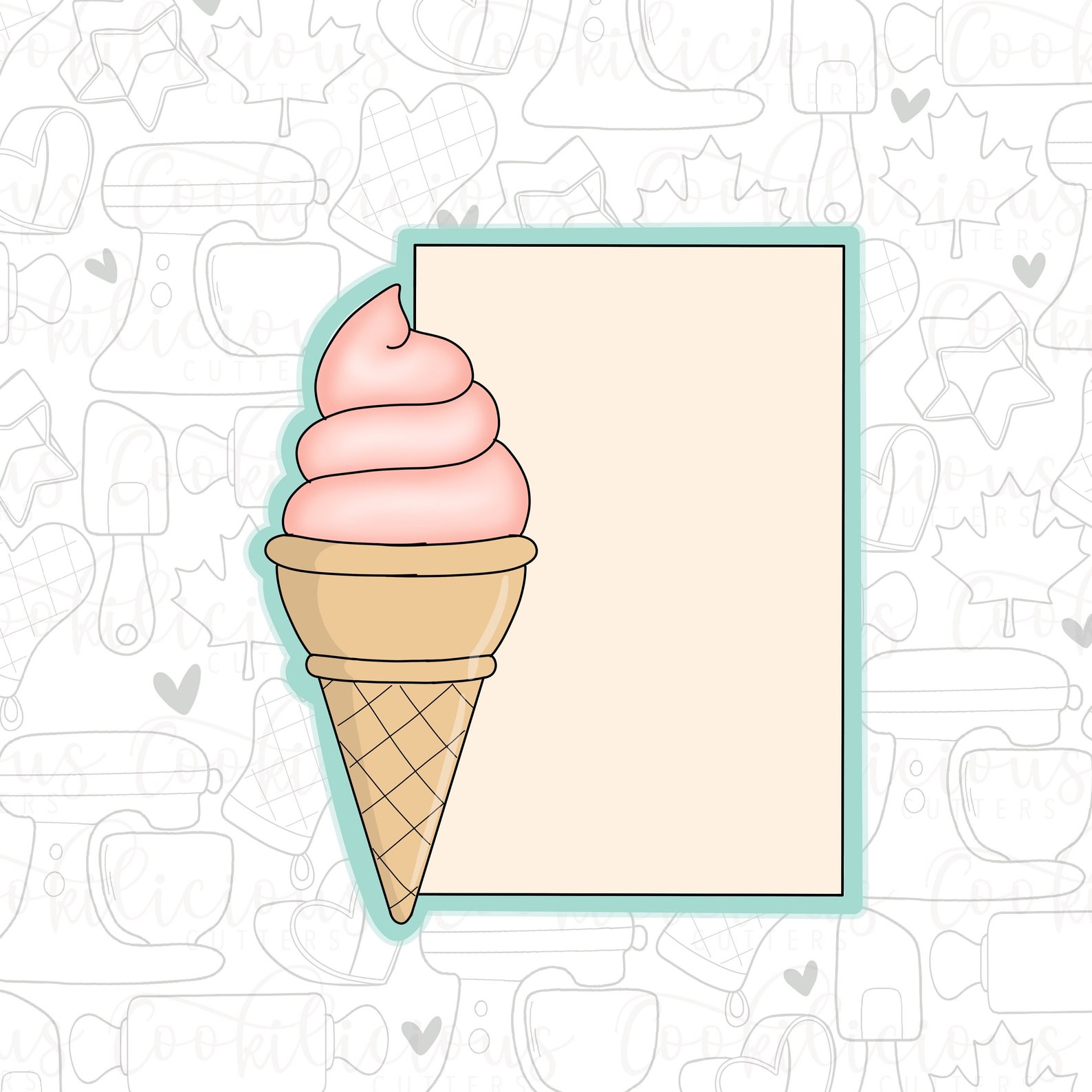 STL Ice Cream Plaque | Summer Cookie Cutter | Food | Birthday | Digital ...