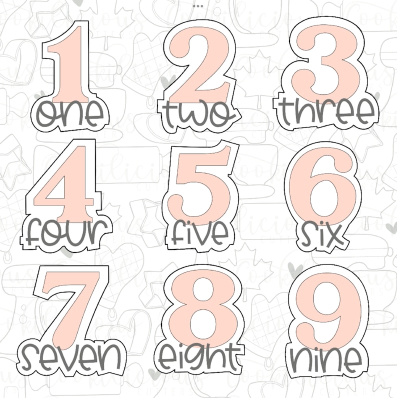 STL Chunky Hand Lettered Number Set | Sugar Cookies | Cookie Cutter STL ...