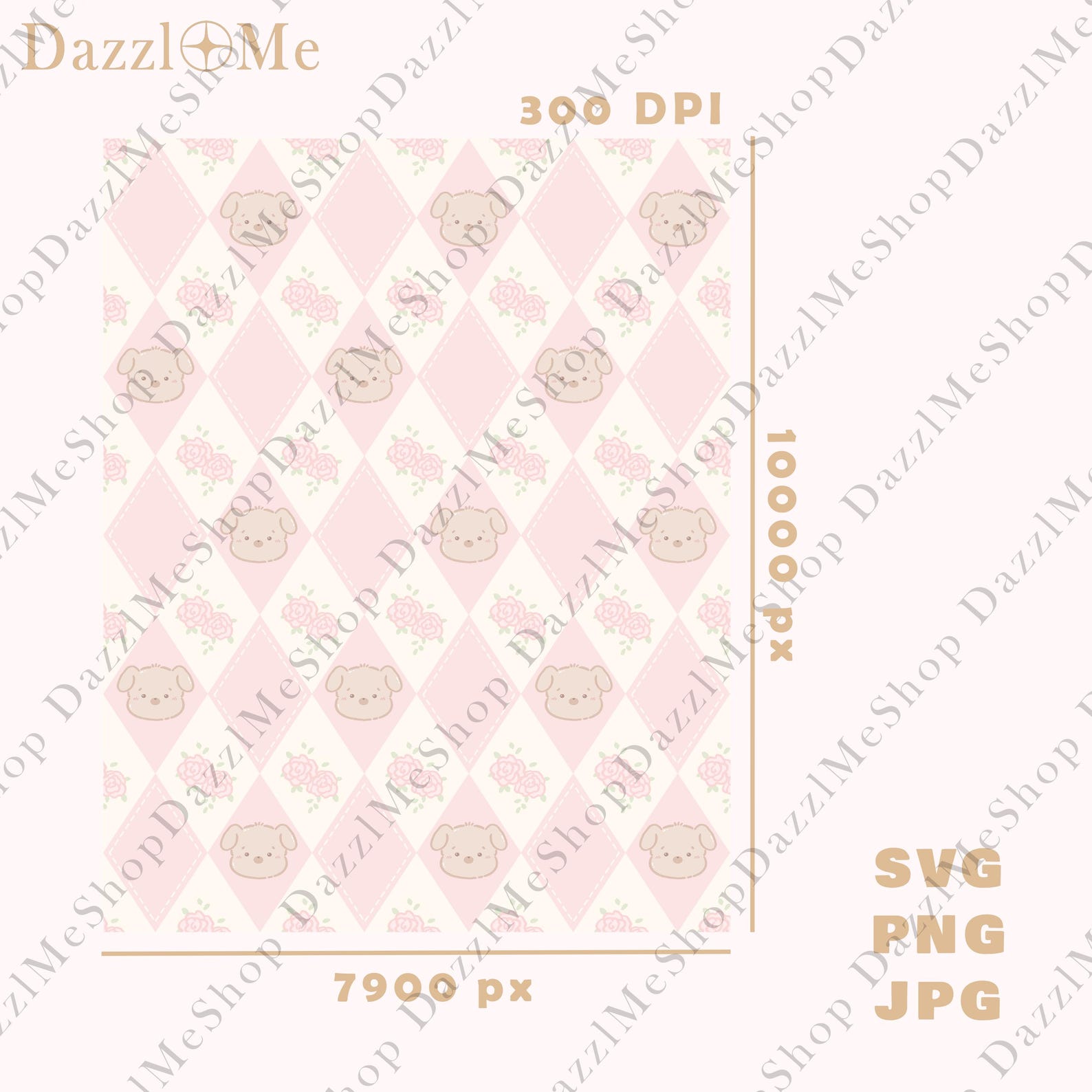 Cute Patterns Digital Download - Kawaii Bear Set, Cute Puppy Pattern ...