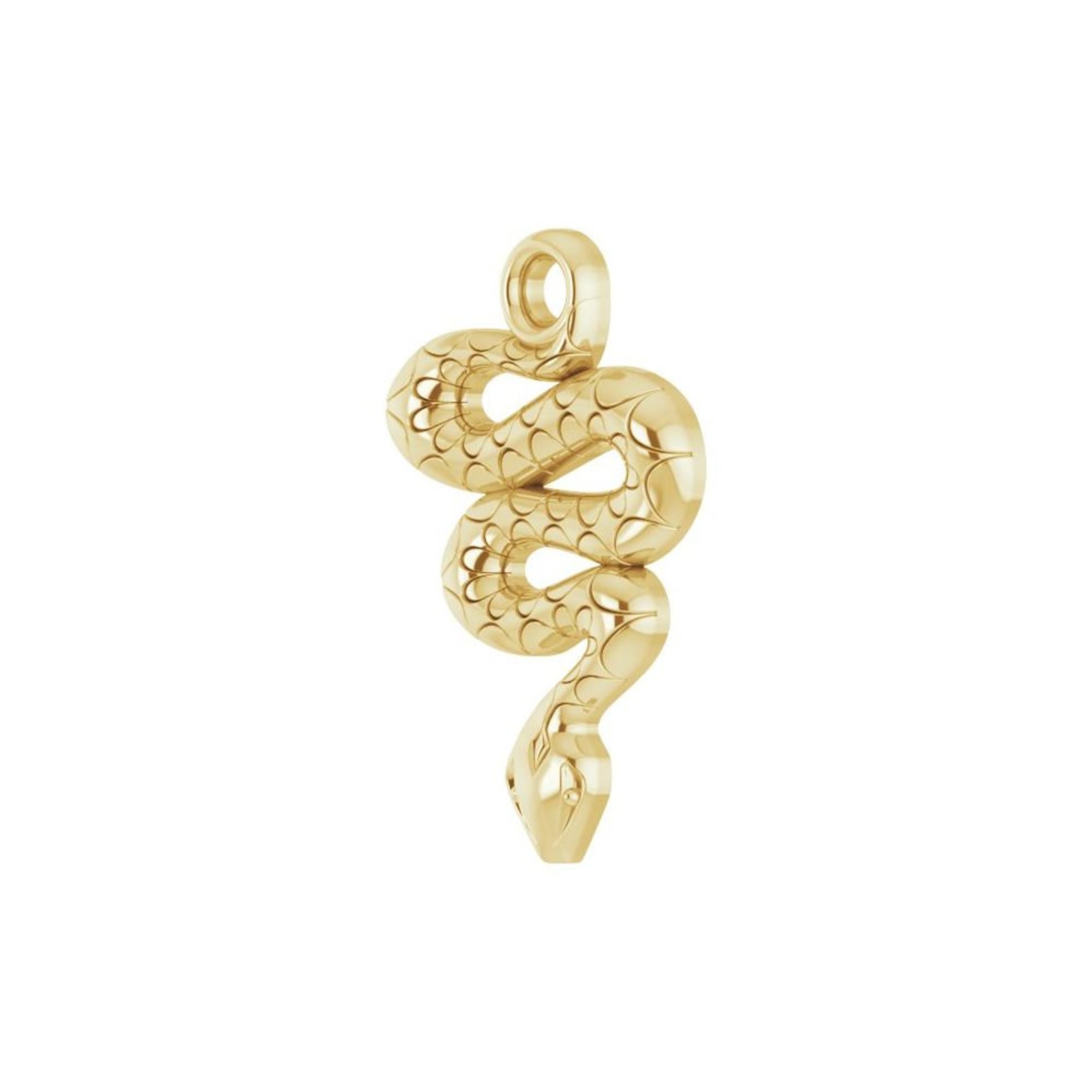 Gold Snake Charm 14K/18K Solid Gold - Etsy