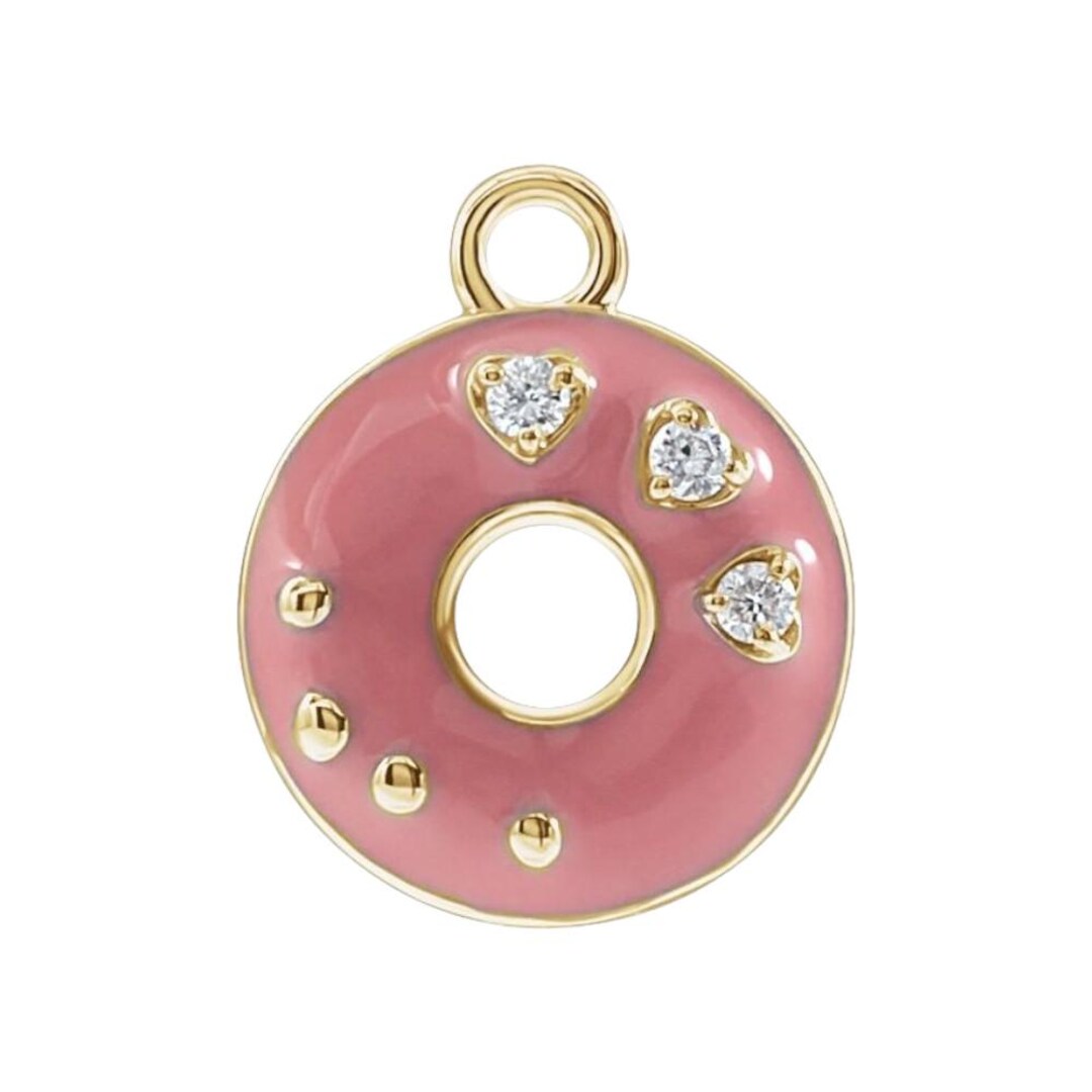 Gold Donut Dangle 14K Solid Gold - Etsy