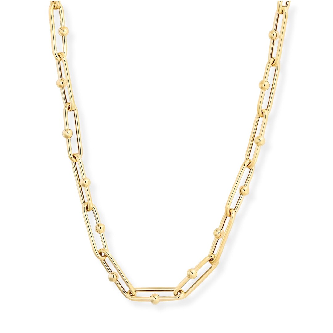 14K Yellow Gold Elongated Jax Link Chain - Etsy
