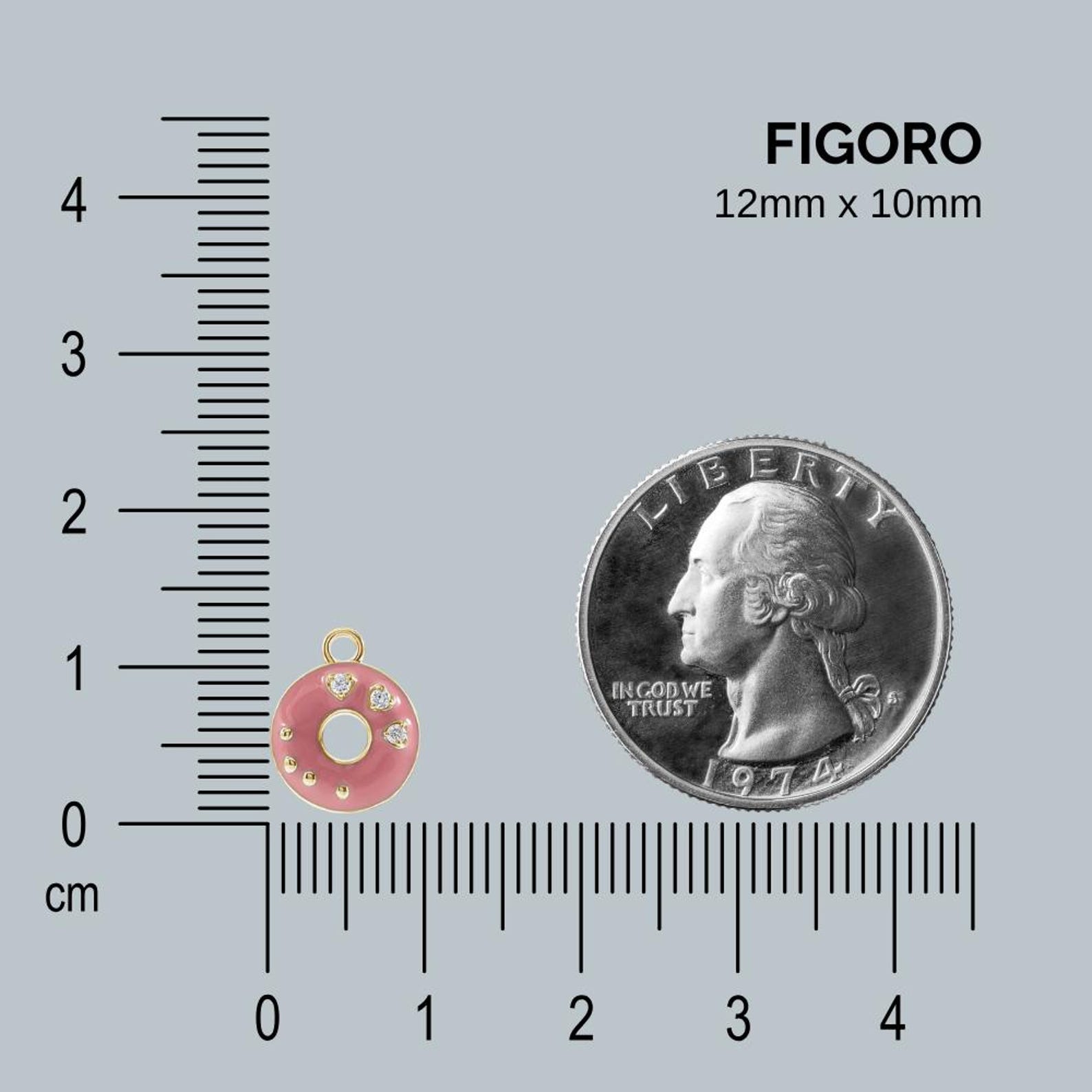 Gold Donut Dangle 14K Solid Gold - Etsy