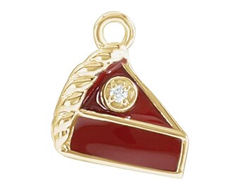 Gold Cheese Dangle 14K Solid Gold - Etsy