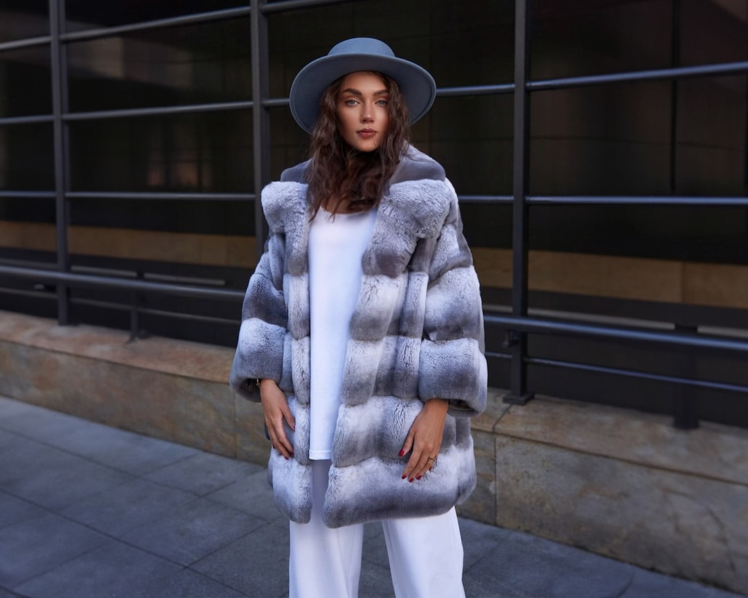 Real Fur Coat, Rabbit Fur Jacket, Fashion Fur, Luxury Coat, Grey Fur ...