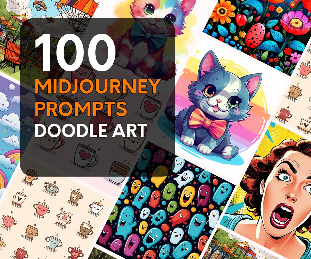 100 Doodle Art Midjourney Prompts, Midjourney Doodle Art Design, AI ...