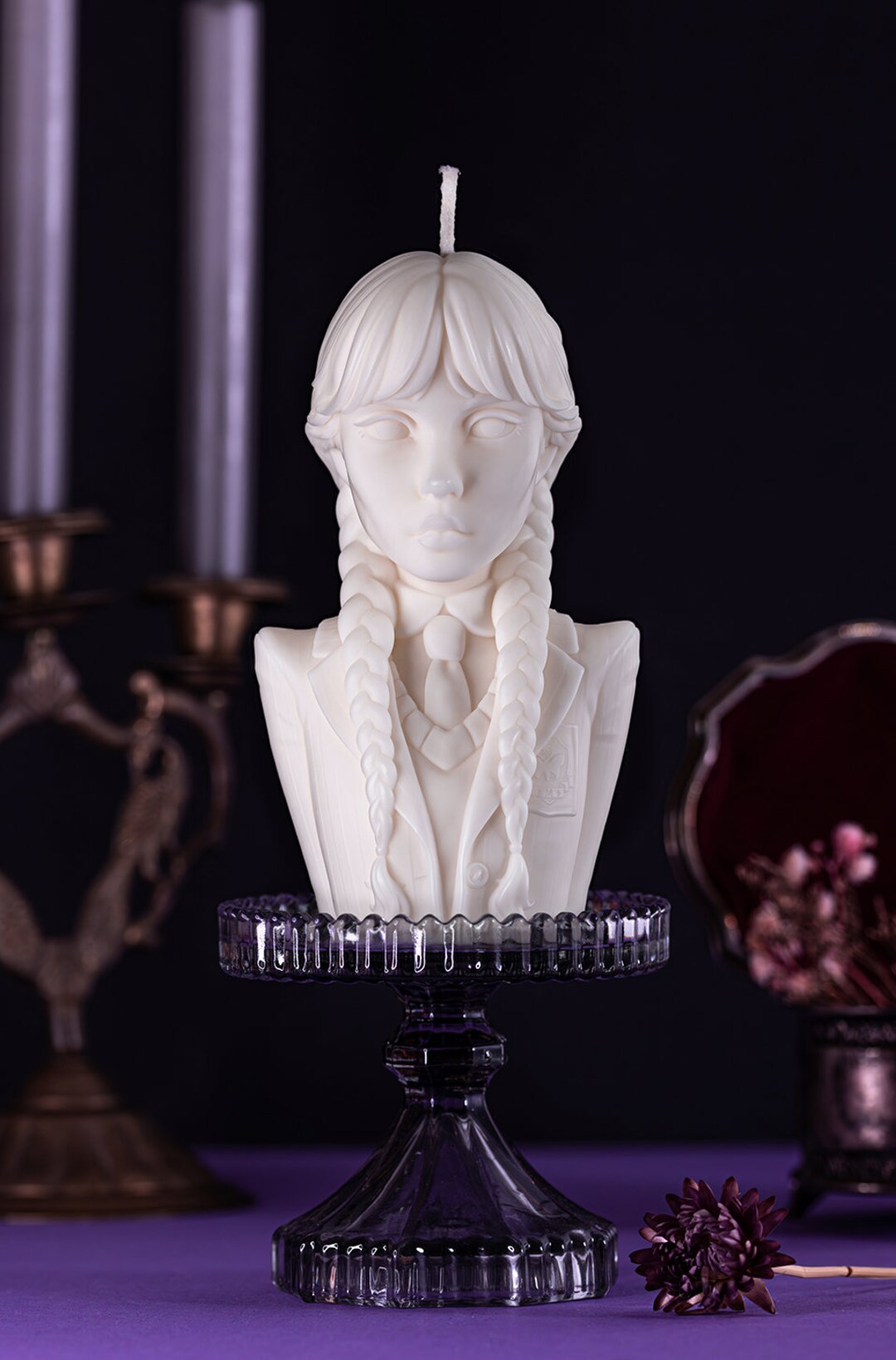 Wednesday Candle / Sculptural Soy Wax Candle / WHITE - Etsy