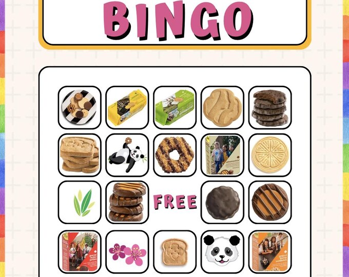 Girl Scout - Cookie Bingo - ABC Bakers - 22 Unique Cards + Calling ...