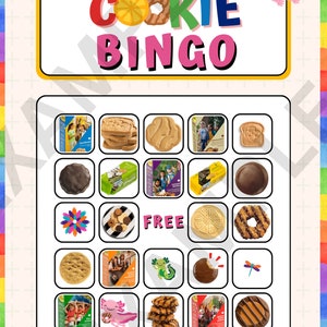 Girl Scout Cookie Bingo ABC Bakers 22 Unique Cards Calling Cards - Etsy