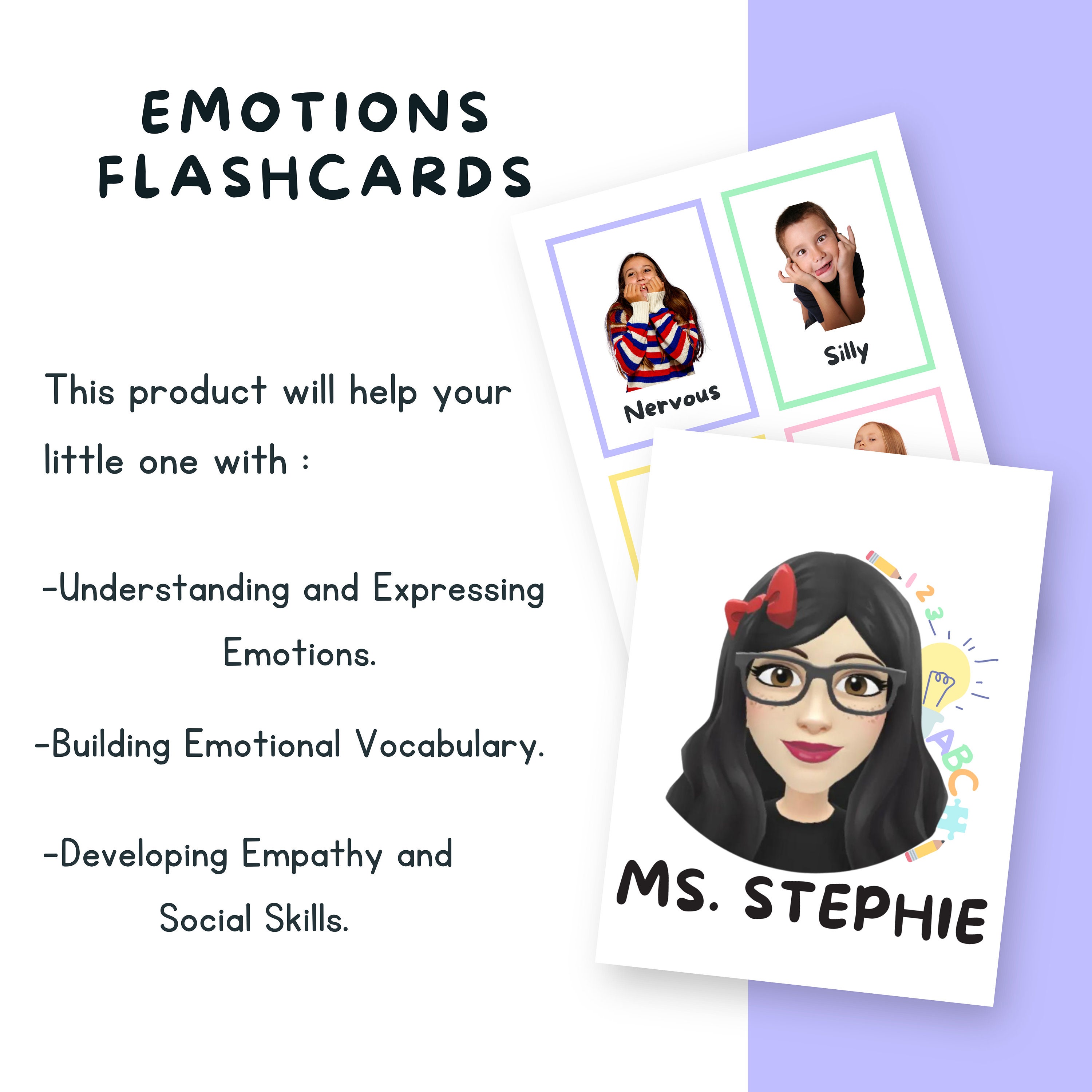 Emotions Flashcards for Kids Feeling Flashcards Homeschool Resources ...