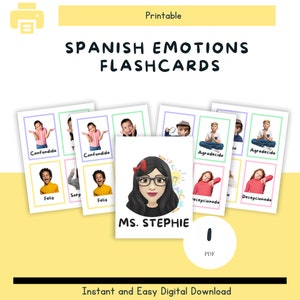 Spanish Emotions Flashcards for Kids: Bilingual Homeschool Resource - Etsy