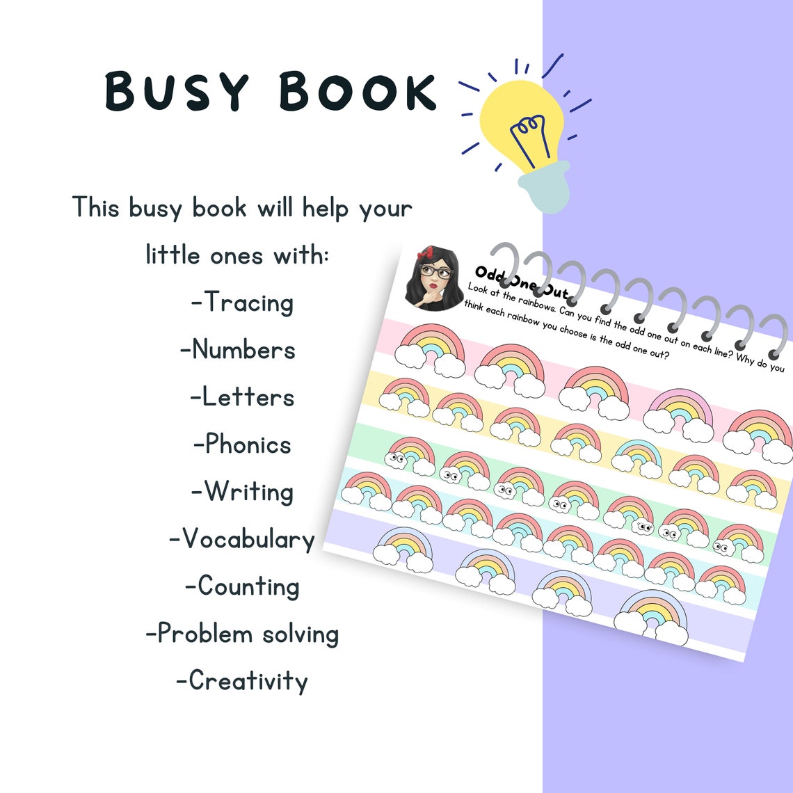 Digital Busy Book for Kids Homeschool Activities Learning Book for ...