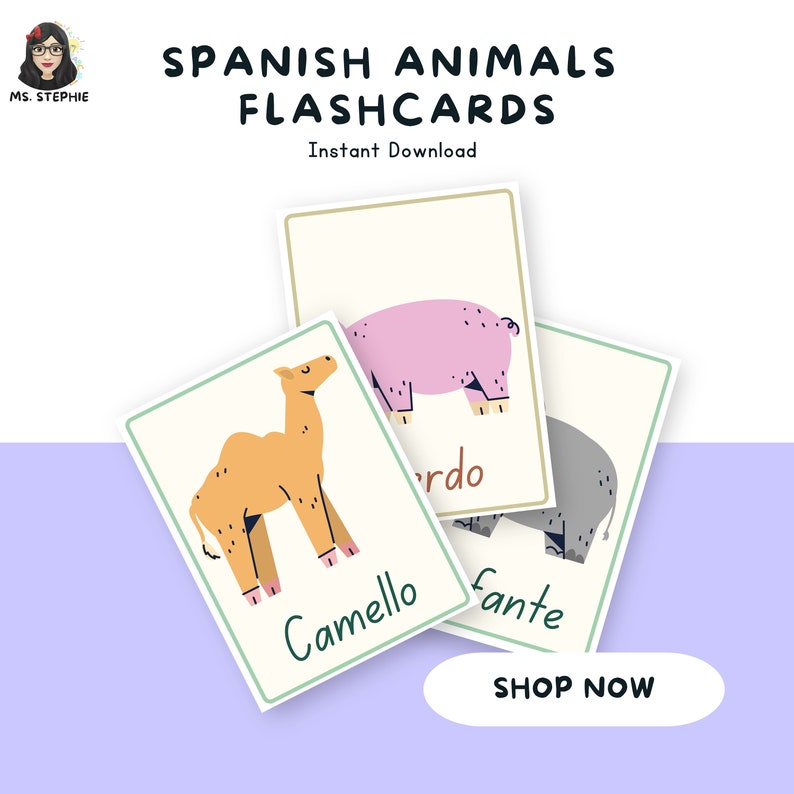 Spanish Animal Flashcards| Bilingual Homeschooling Resources ...