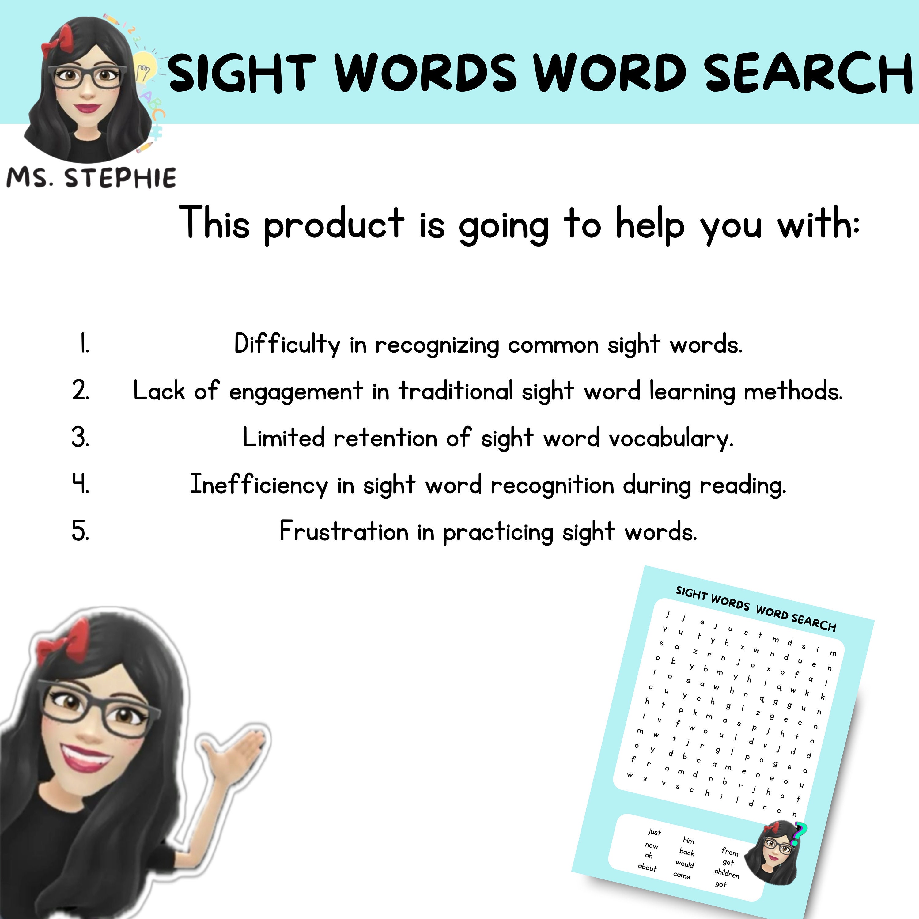 Digital Sight Words Word Search, Homeschool Resources, Reading Skills ...