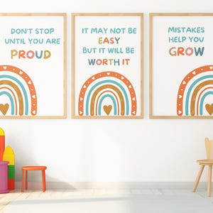 Affirmations for Kids Poster Set of 5, Daily Affirmations Wall Art ...