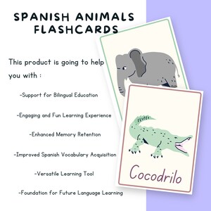 Spanish Animal Flashcards: Bilingual Homeschool Resource (digital ...