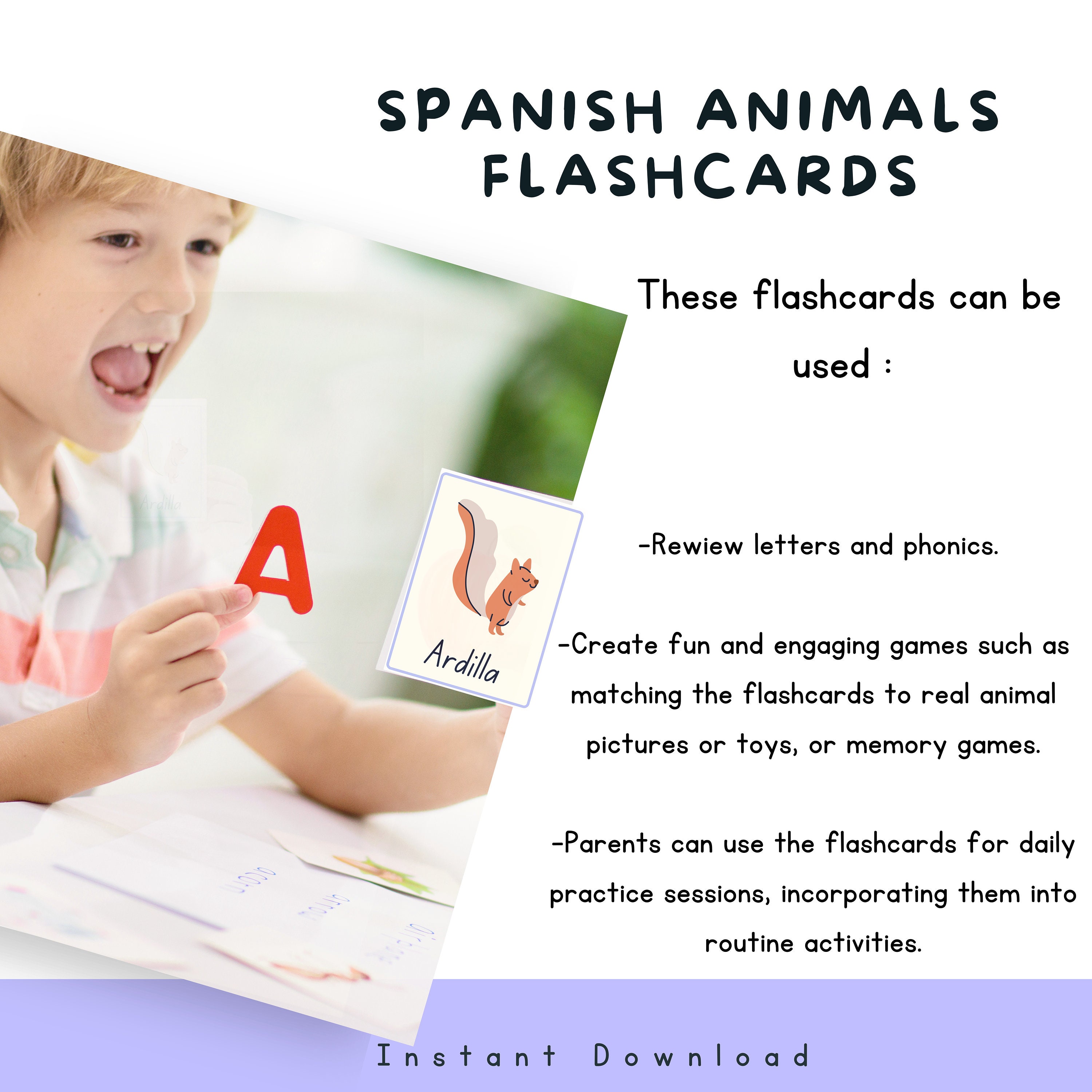 Spanish Animal Flashcards Bilingual Homeschooling Resources educational ...