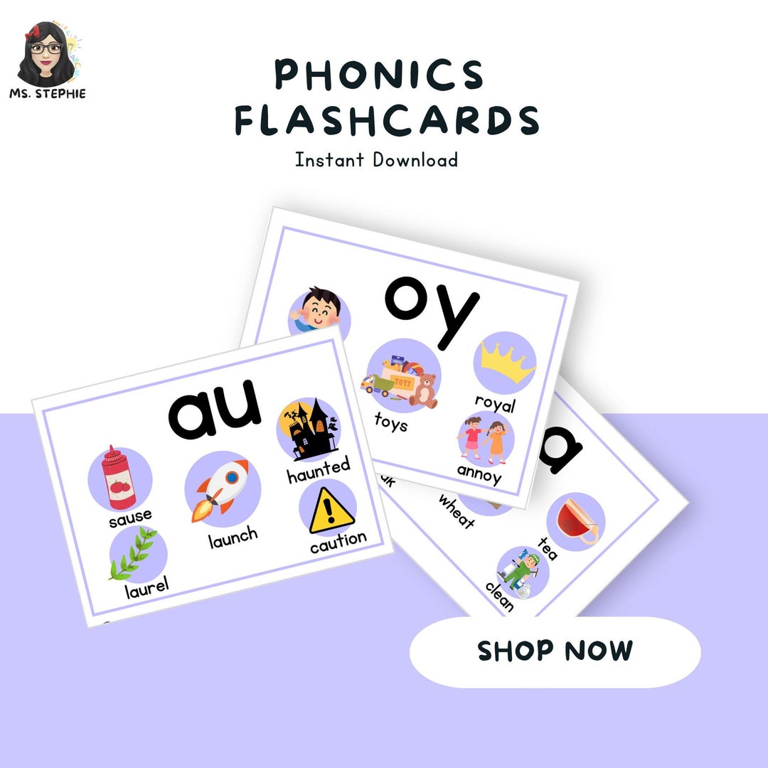 Phonics Flashcards: Digraphs and Diphthongs Homeschool Resource ...