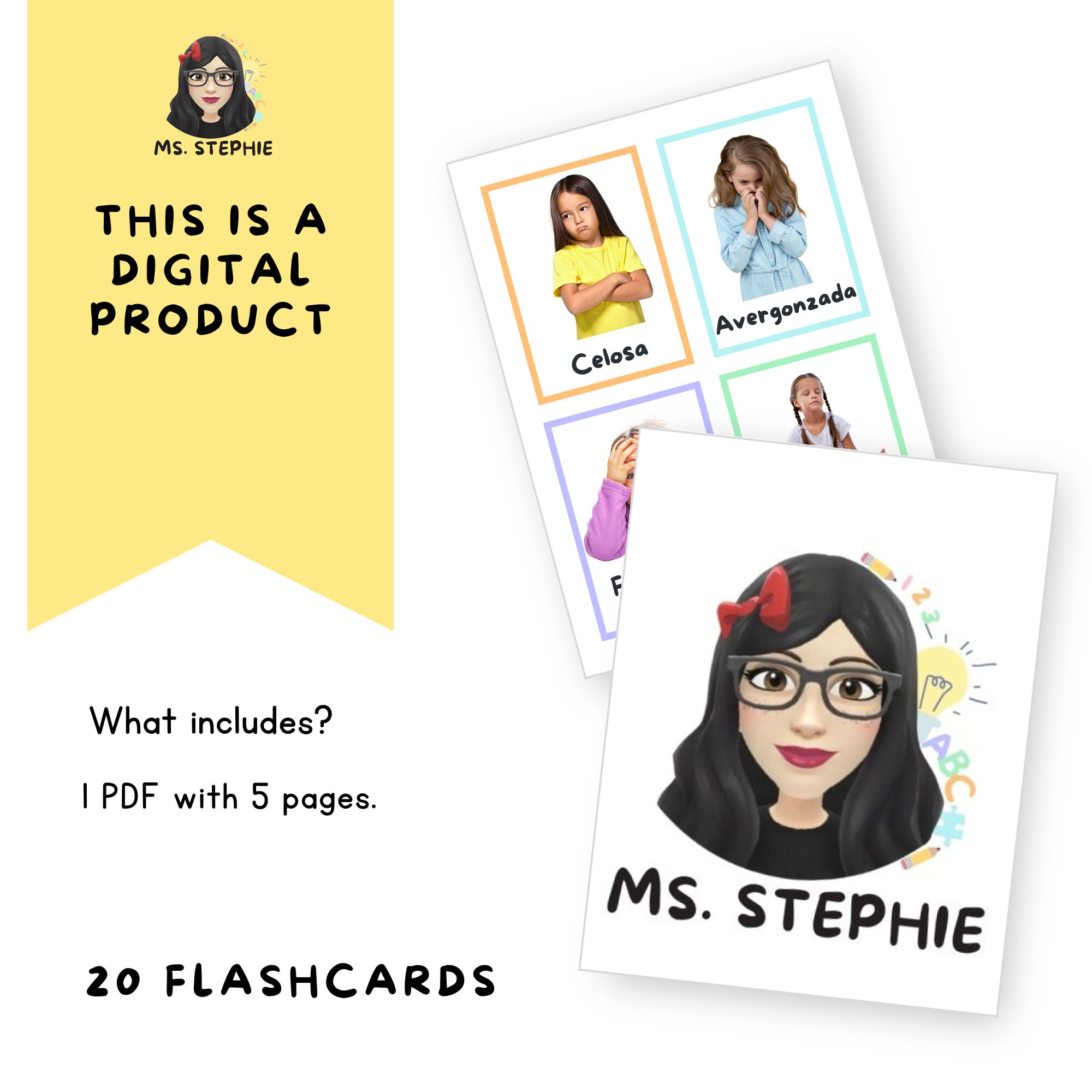 Spanish Emotions Flashcards for Kids: Bilingual Homeschool Resource - Etsy