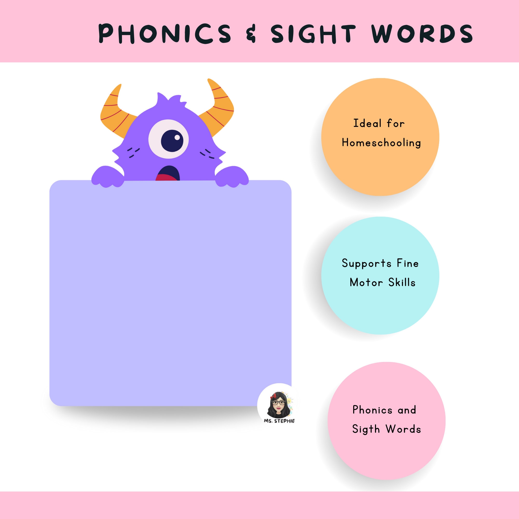 Monster Phonics & Sight Words Game: Interactive Learning (digital ...