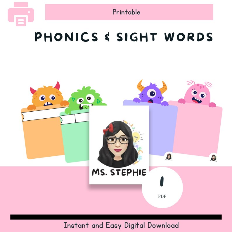 Monster Phonics & Sight Words Game: Interactive Learning (digital ...
