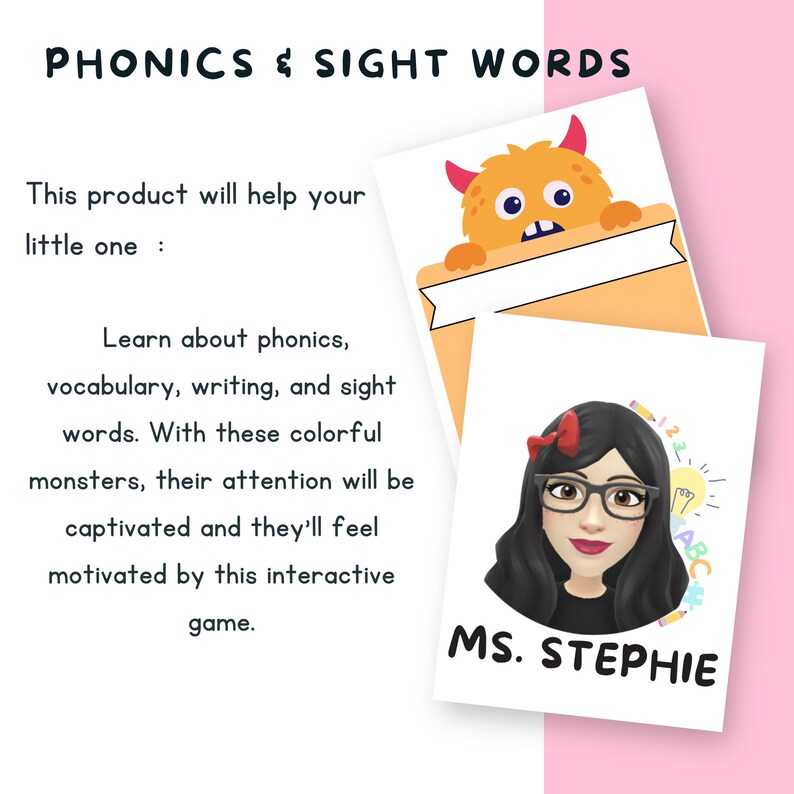 Monster Phonics & Sight Words Game: Interactive Learning (digital ...