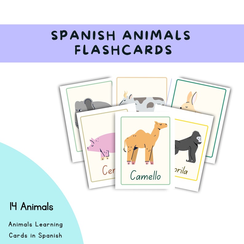 Spanish Animal Flashcards Bilingual Homeschooling Resources educational ...