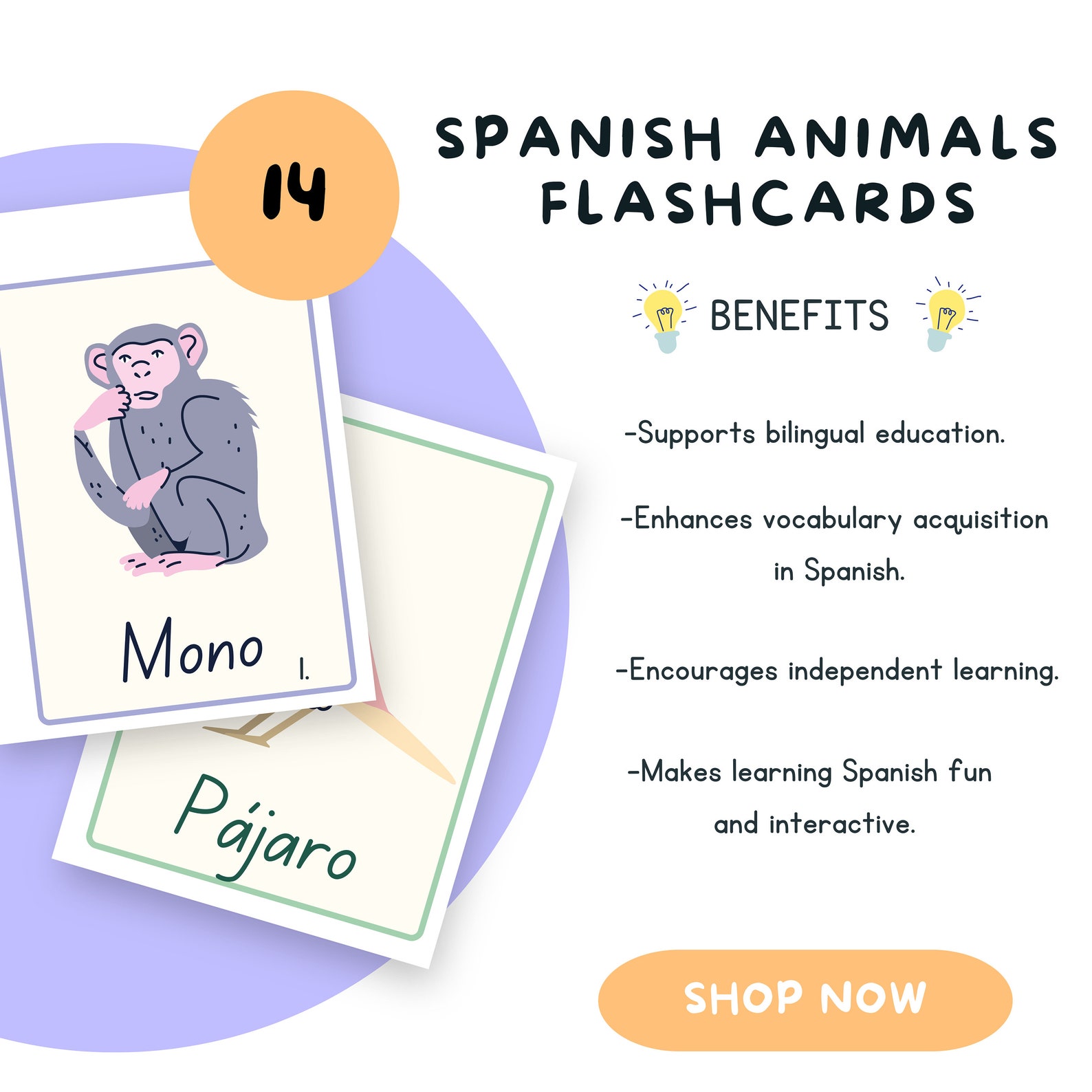 Spanish Animal Flashcards: Bilingual Homeschool Resource (digital ...