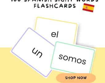 Spanish High Frequency Word Flashcards | 100+ Words | Palabras ...