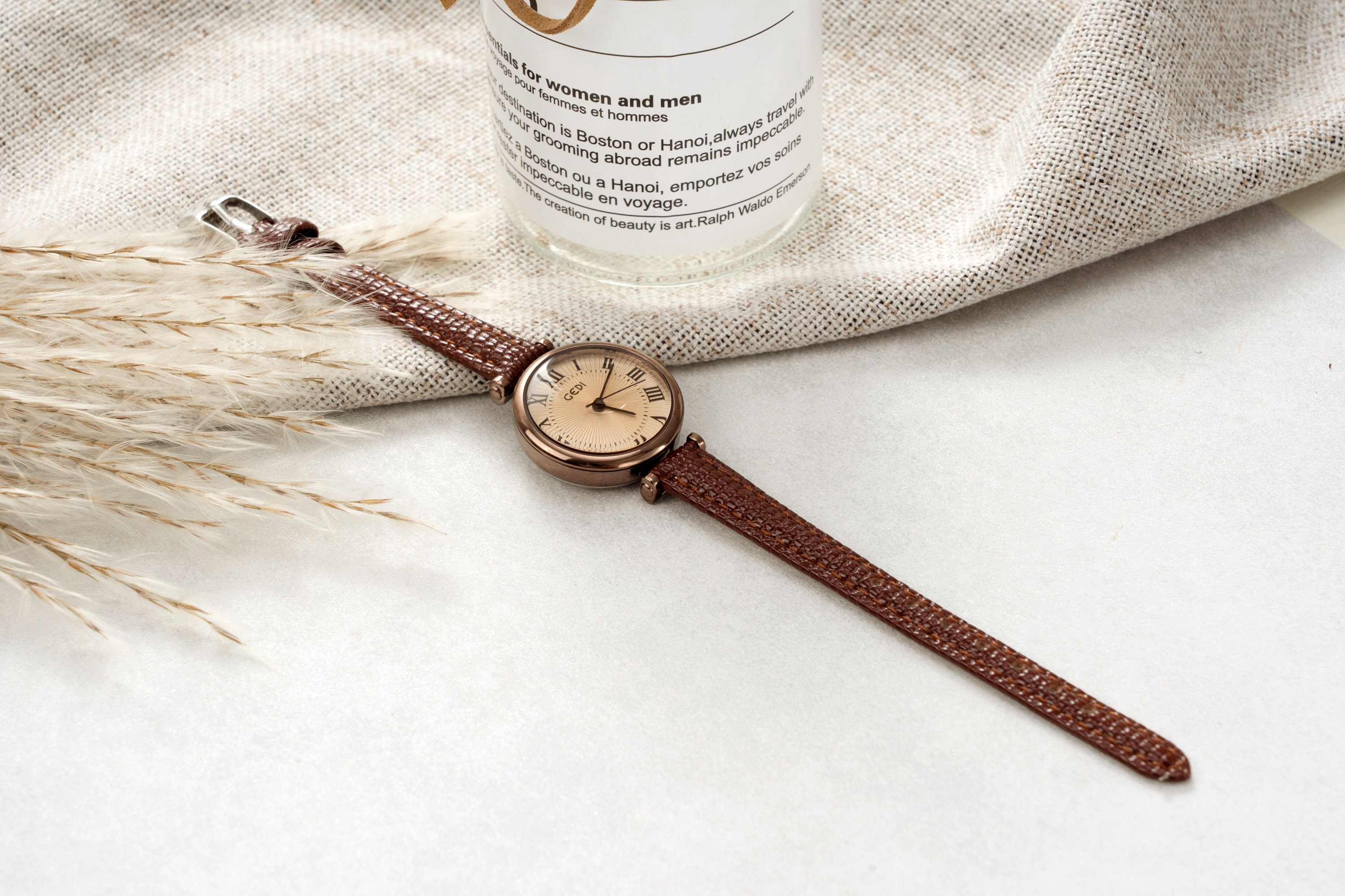 Vintage Leather Watch / Minimal Boho Watch / Minimal Wrist Watch ...