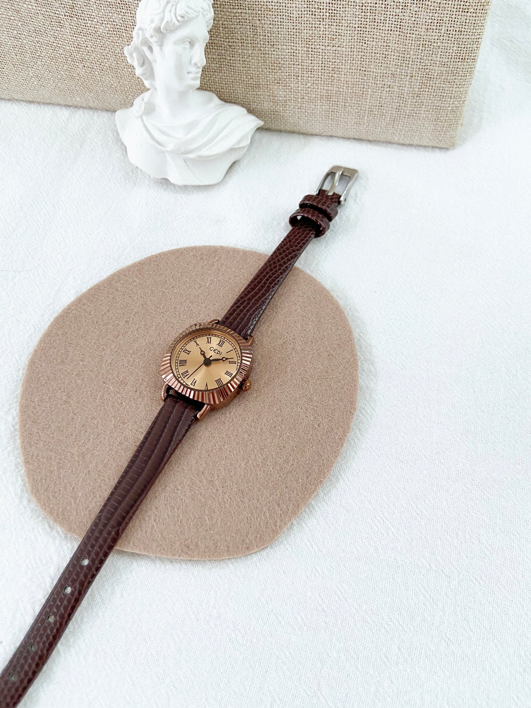 Brown Vintage Wrist Watch/ Classic Leather Small Watch for Women ...