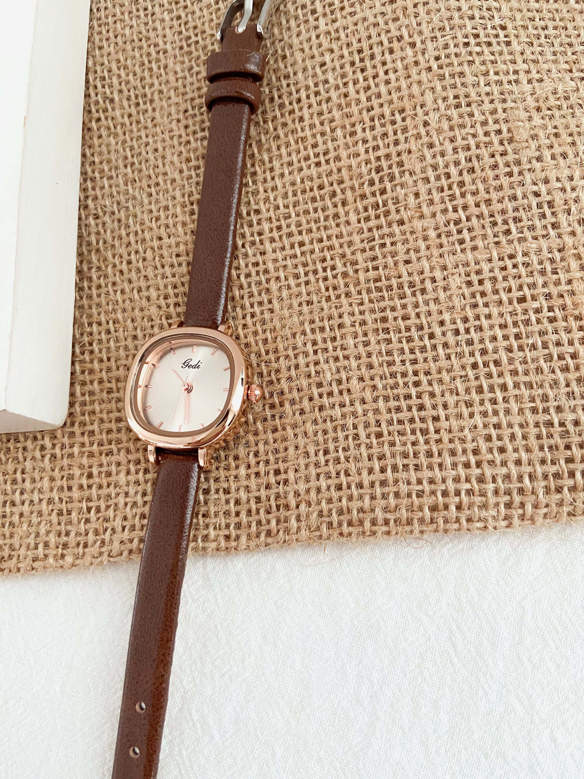 Vintage Leather Watch / Women's Small Wrist Watch / Minimal Boho Watch ...