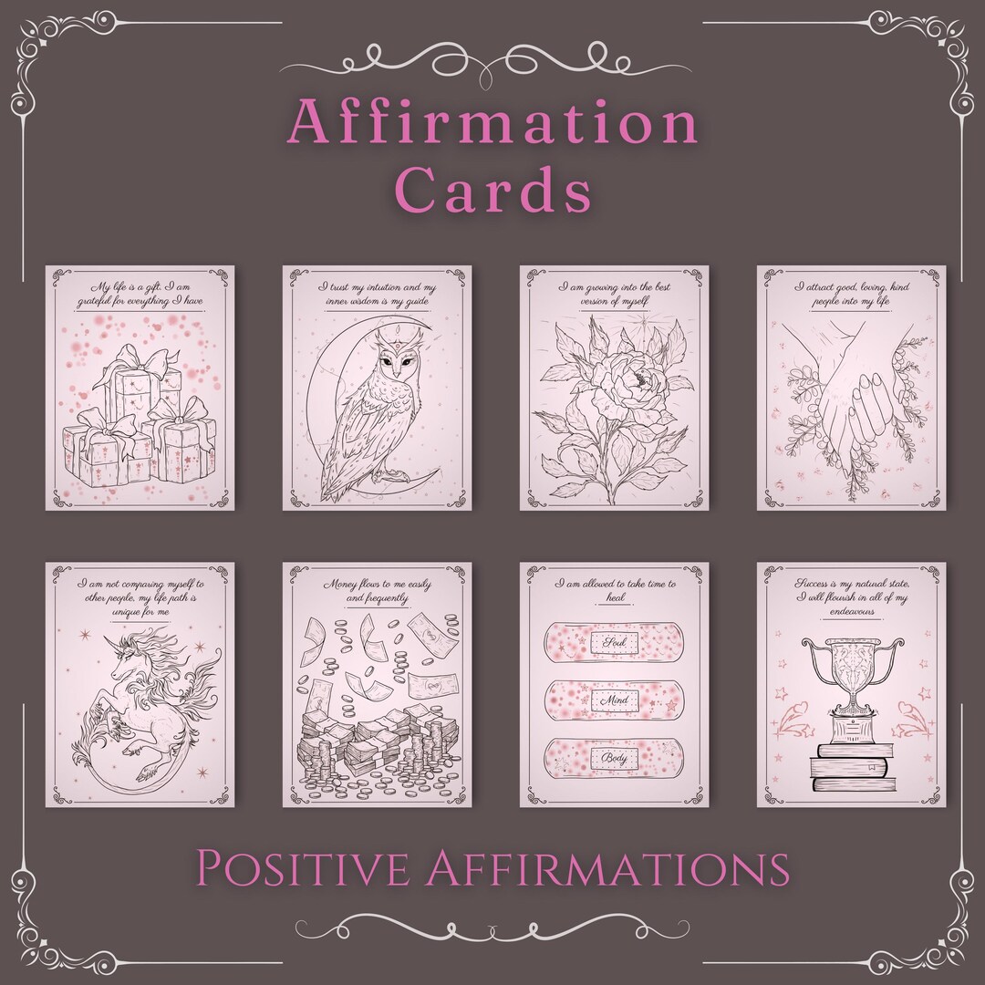 Affirmation Cards, Positive Quote Cards, Self Esteem, Confidence, Self ...