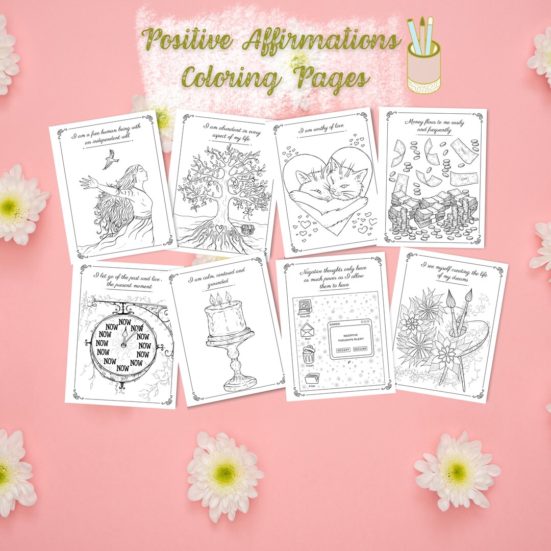 15 Positive Affirmations Coloring Pages - Etsy