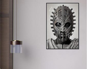 Benin Mask Art Print: Afrocentric African Wall Decor (digital Download ...