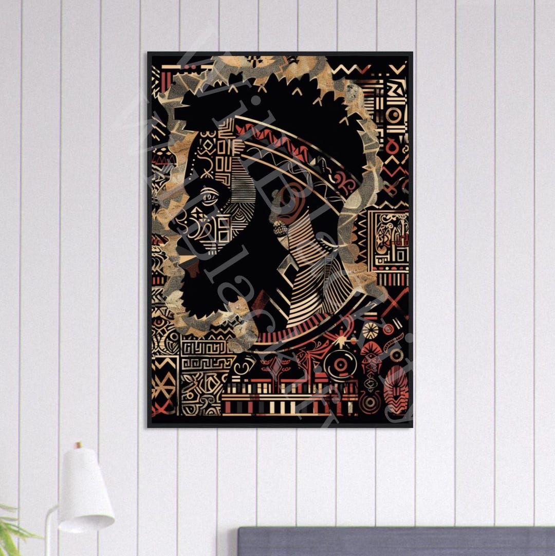 African Warrior King Abstract Digital Print - Afrocentric Geometric Art ...