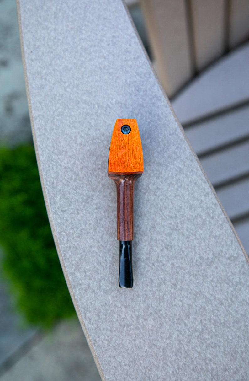 Exotic Wood Pipe With Orange Cap - Etsy