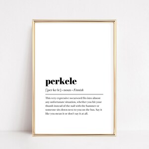 Perkele Definition Printable | Finnish Word Prints | Funny Definition ...