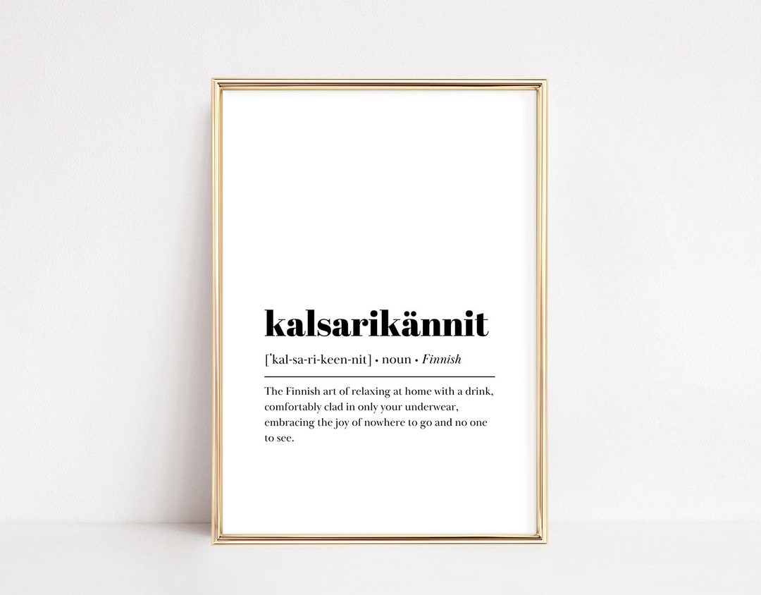 Kalsarikännit Definition Printable | Finnish Word Prints | Funny ...