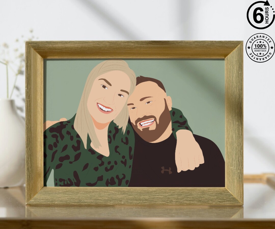 Relationship Faceless Portrait, Custom Illustration, Personalised Photo ...