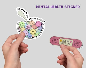 Mental Health Stickers Pack, Water Bottle Stickers, Laptop Stickers ...